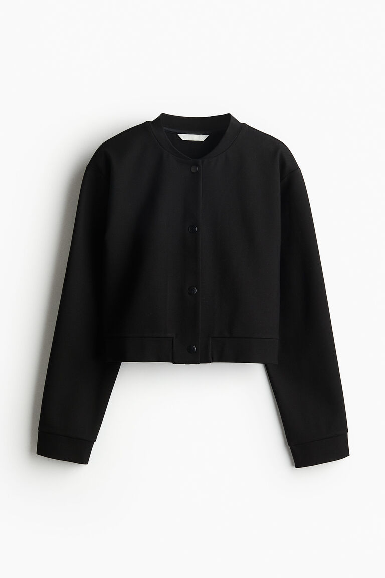 Bomber-style jersey cardigan