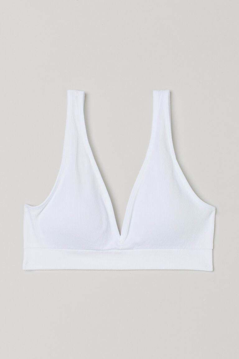 Seamless ribbed bra