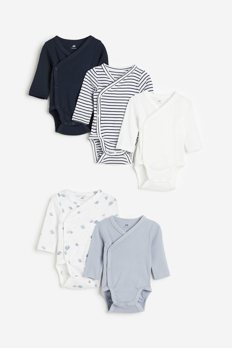 5-pack wrapover bodysuits