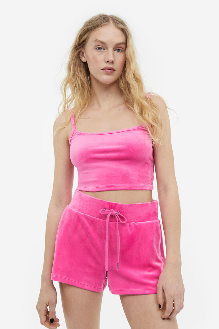 Velour crop top