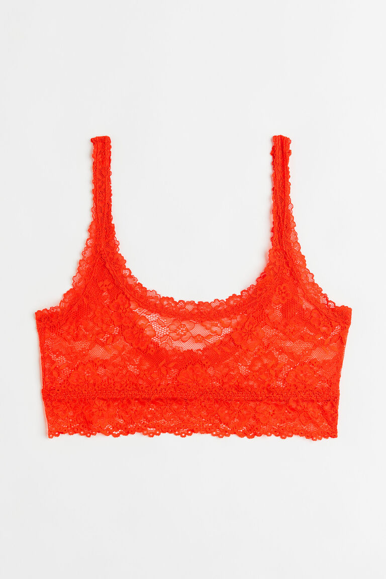 Non-padded lace bra top