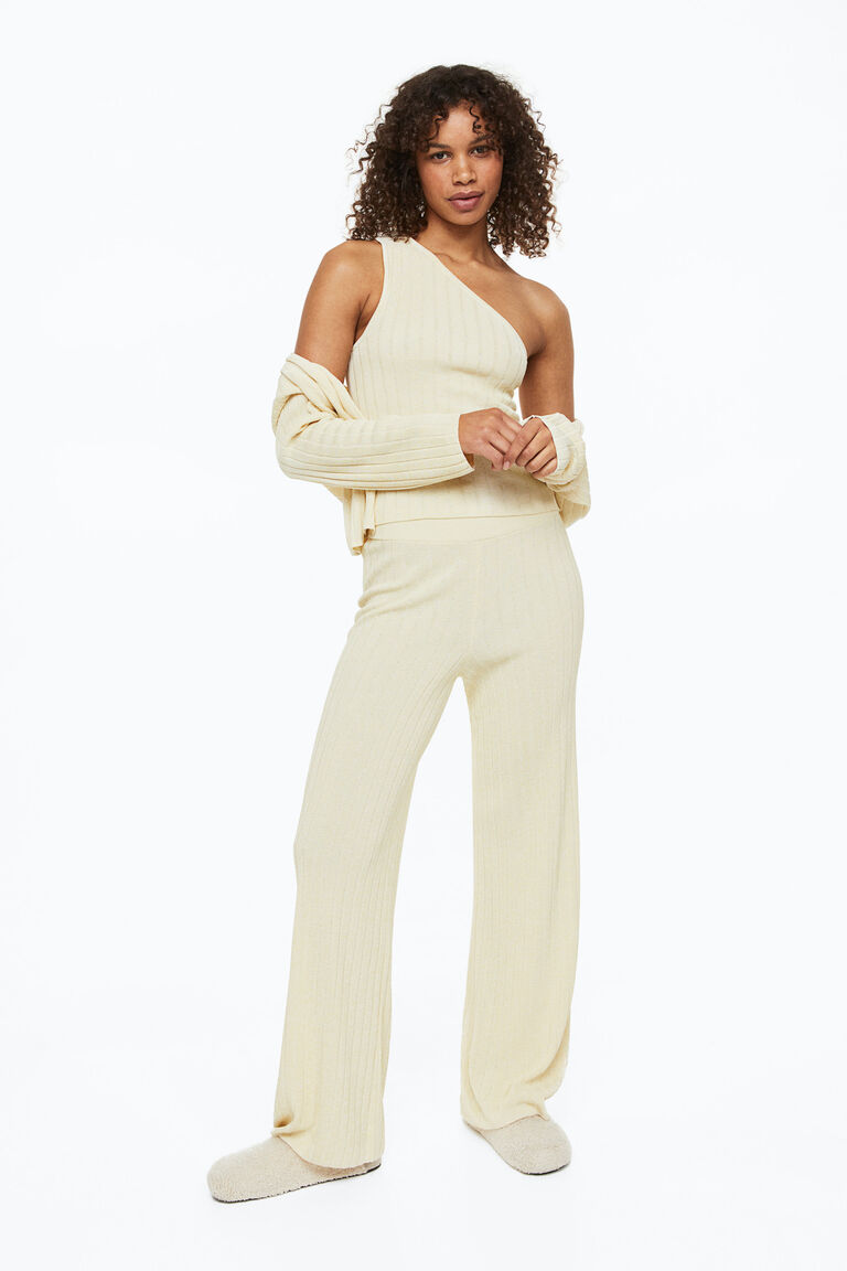 Rib-knit trousers