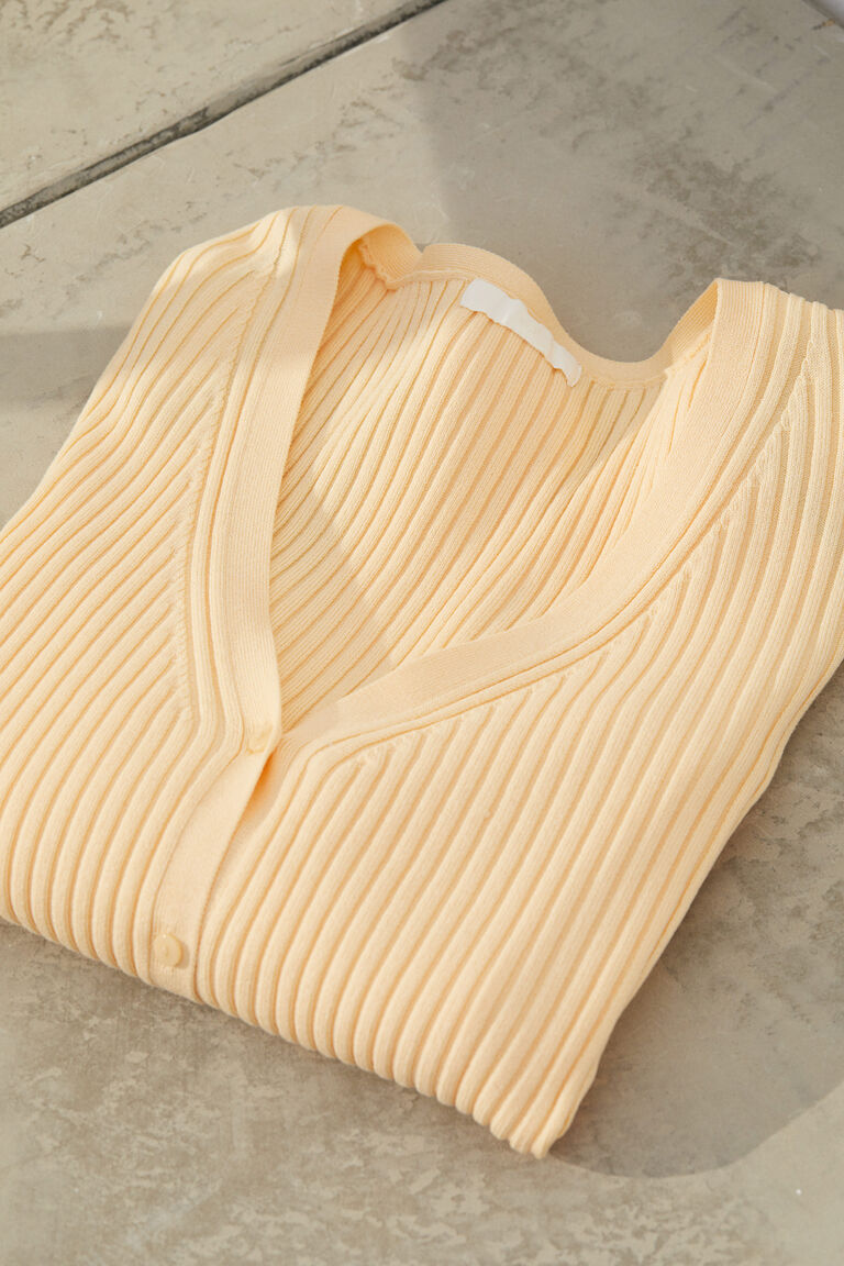 Rib-knit cardigan