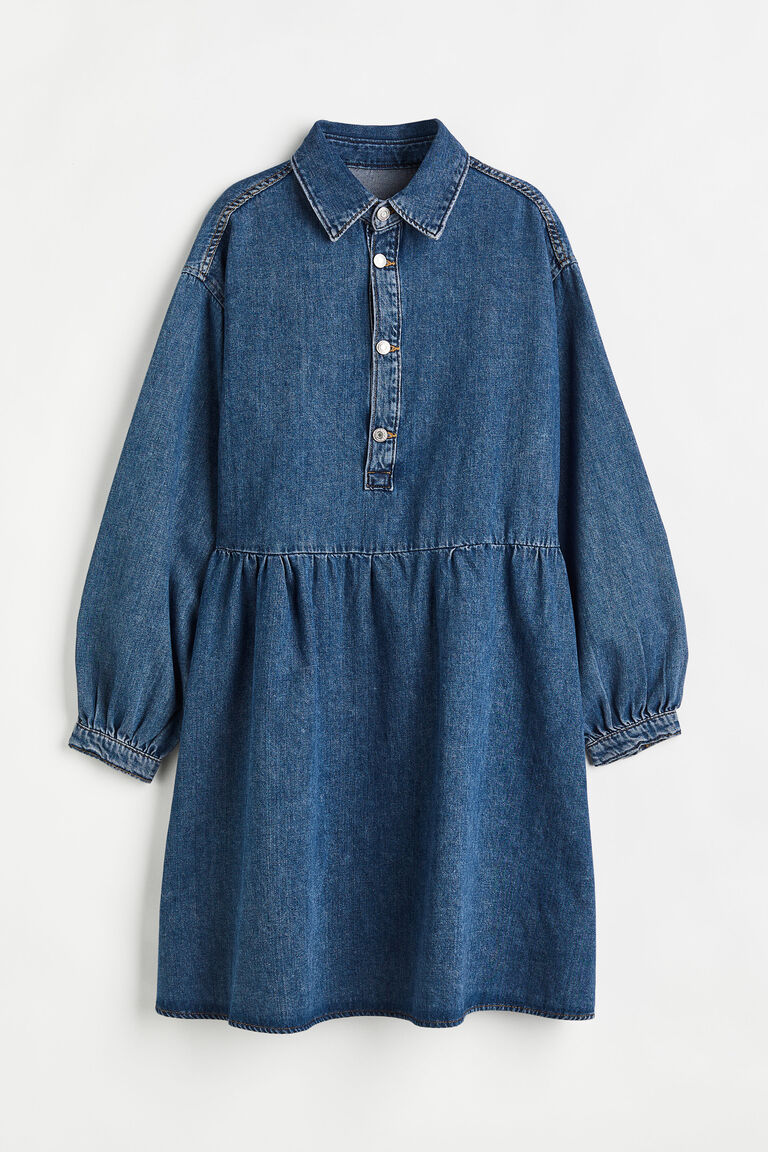Collared denim dress