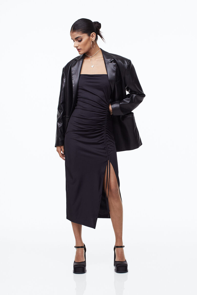 Drawstring-detail Bodycon Dress