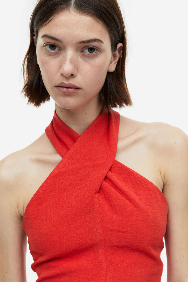Cropped halterneck top