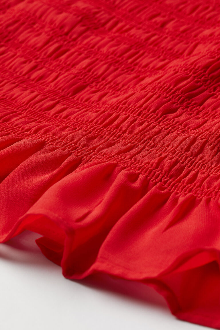 Smocking-detail dress