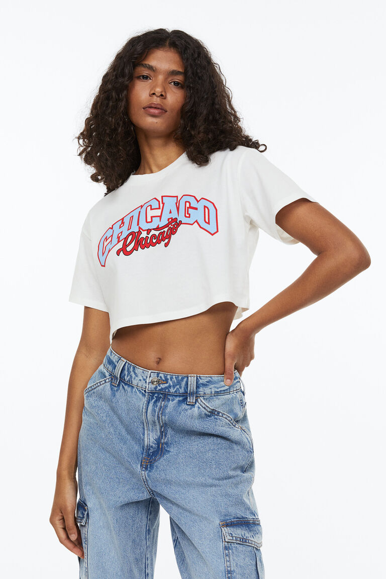 Cropped printed top