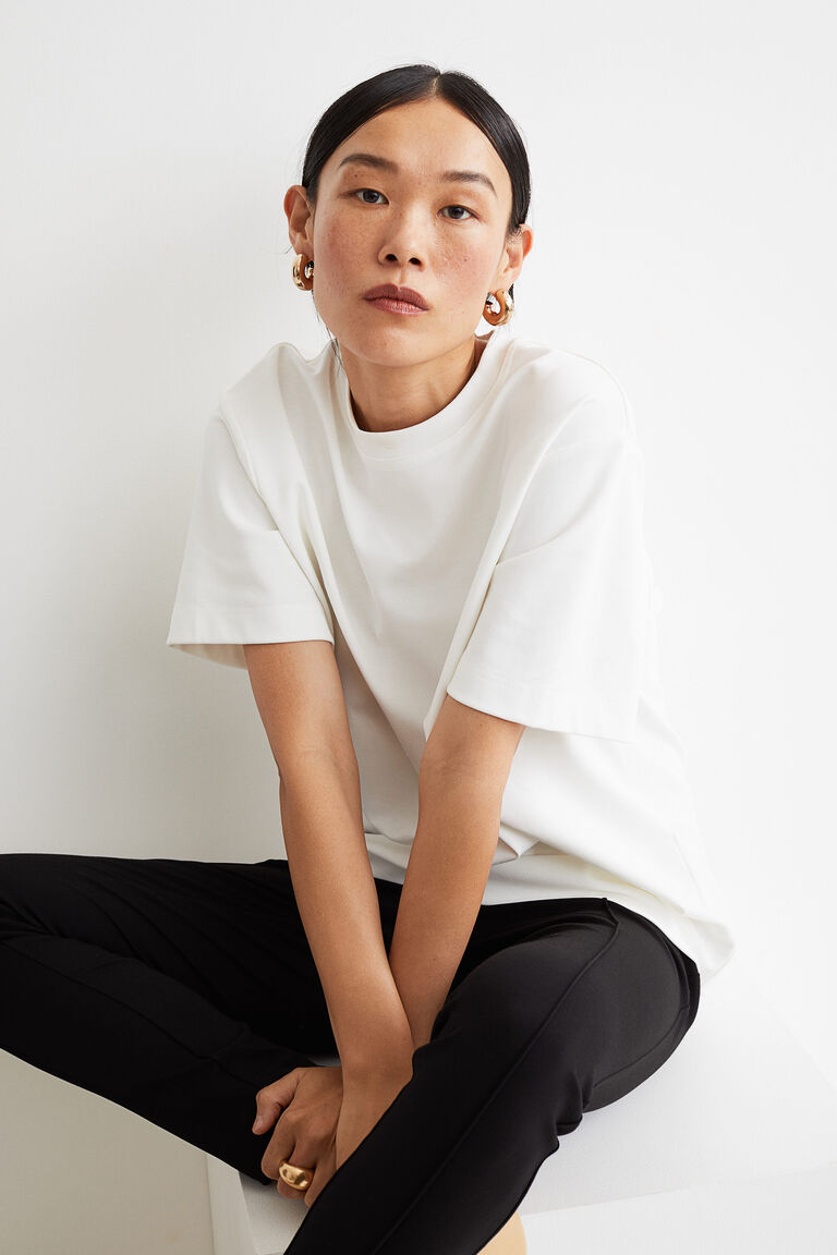 Crease-front leggings