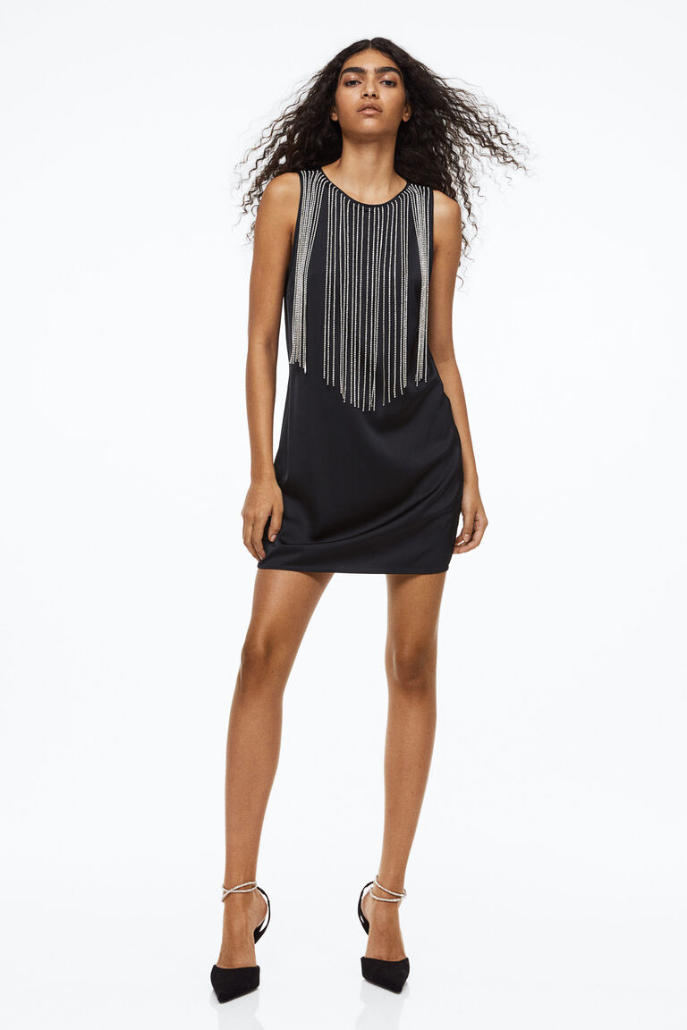 Rhinestone-embellished mini dress