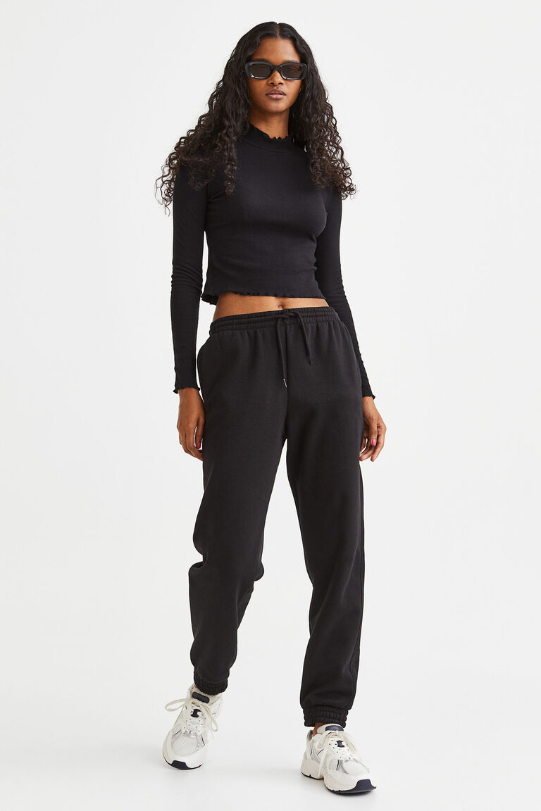 Ribbed long-sleeved top