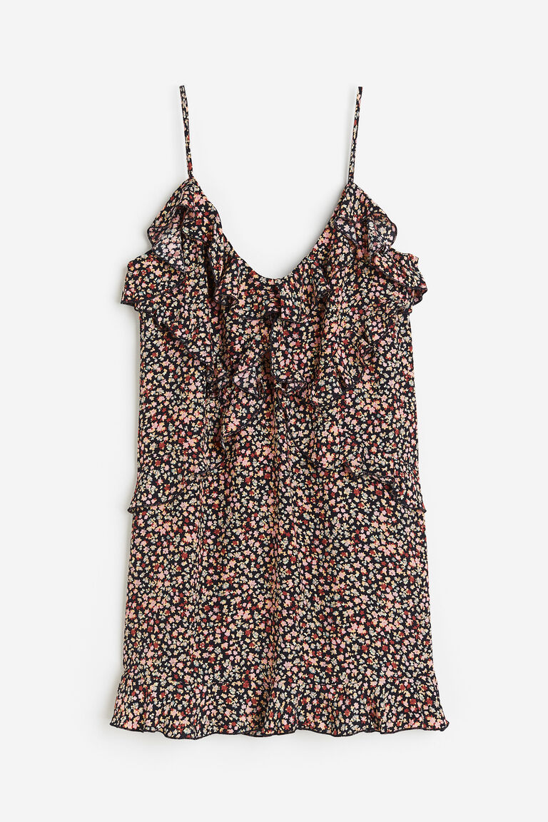 Flounce-detail mini dress