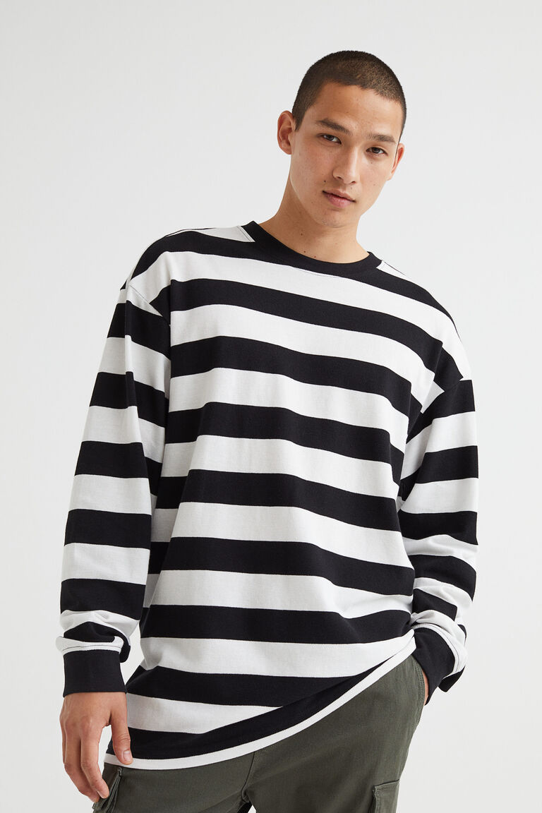 Oversized Fit Long-sleeved piqué top