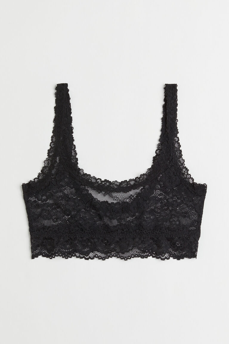 Non-padded lace bra top