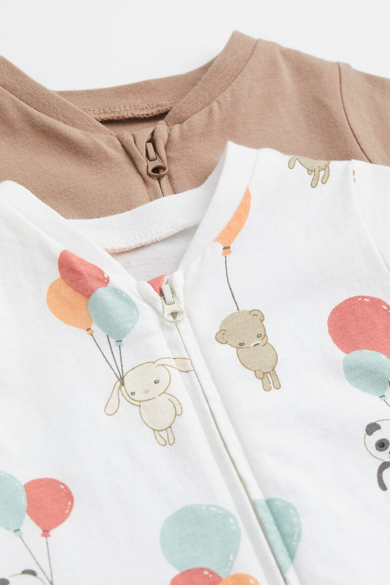 2-pack zip-up all-in-one pyjamas