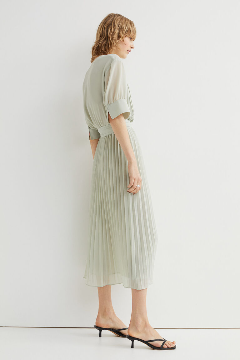 Pleated chiffon dress