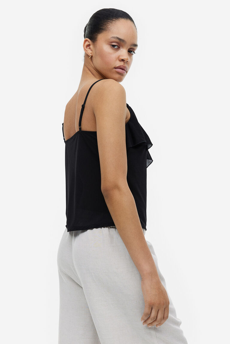 Flounce-detail strappy top