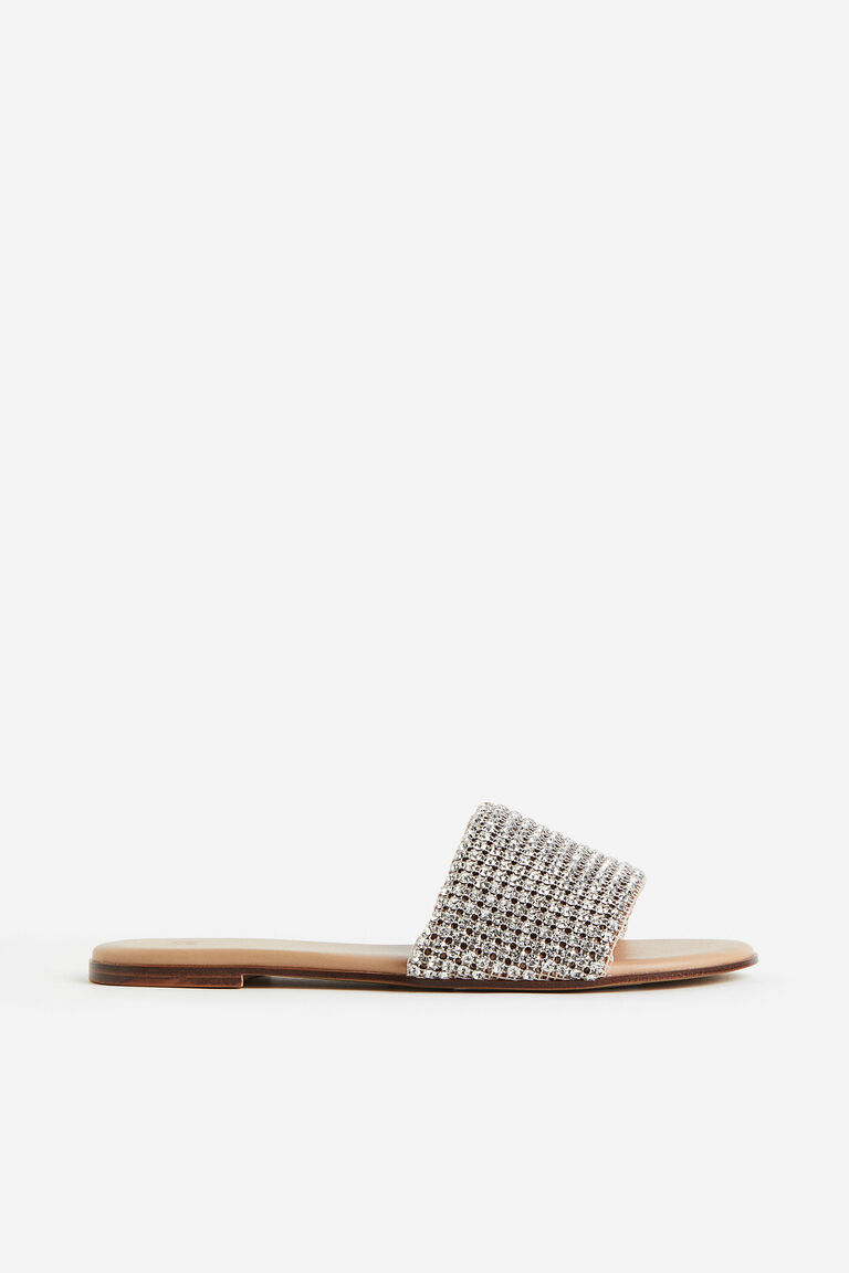 Rhinestone-embellished mules