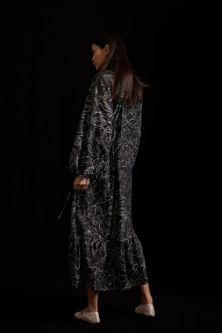 Drawstring-detail dress