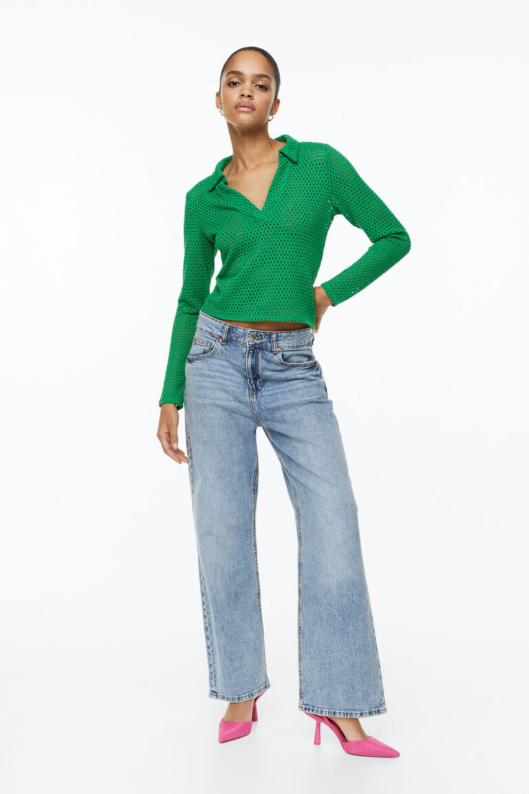 Collared jersey top