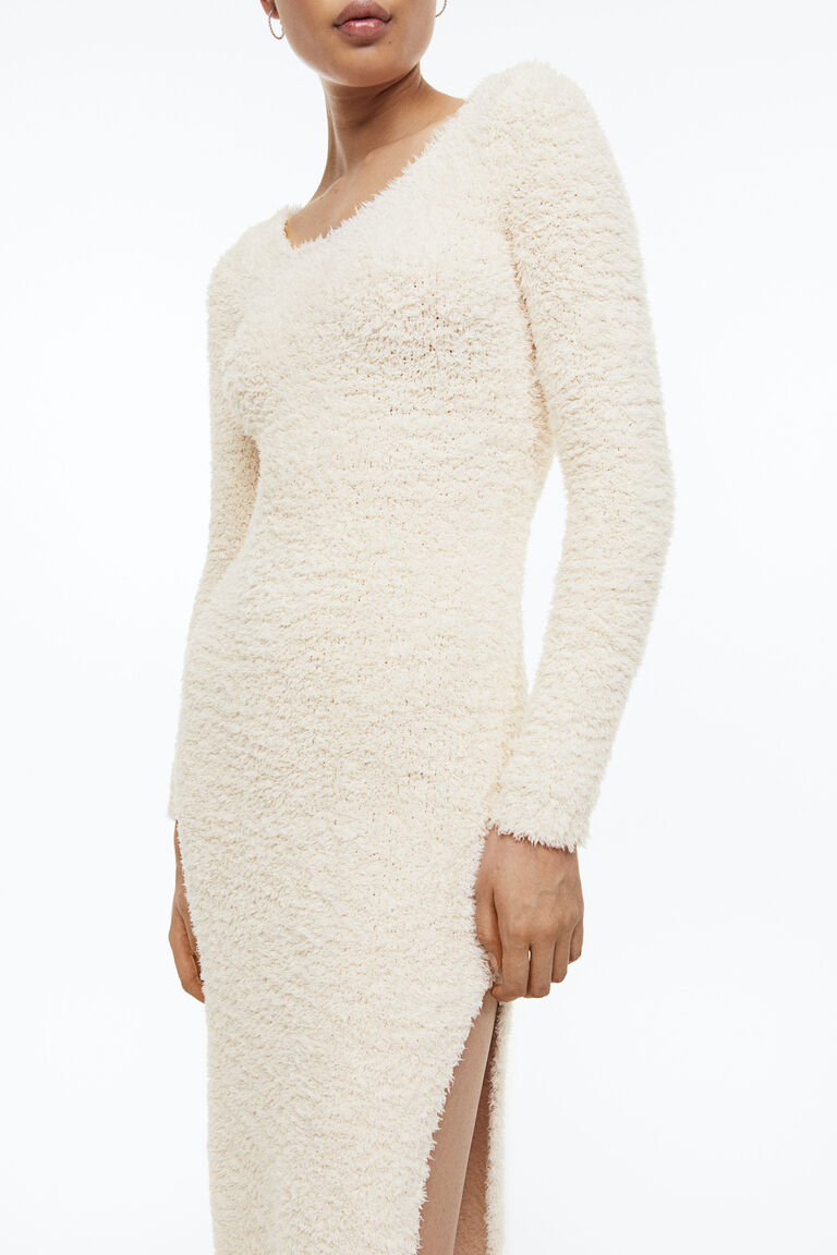 Fluffy-knit dress