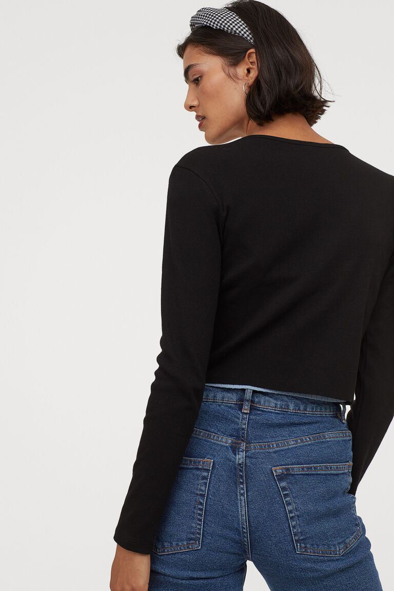 Long-sleeved jersey top