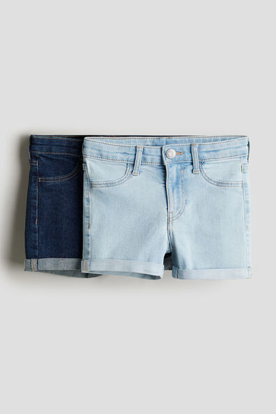 2-pack denim shorts