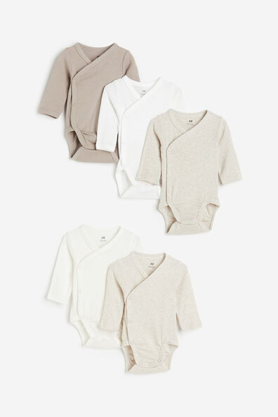 5-pack wrapover bodysuits