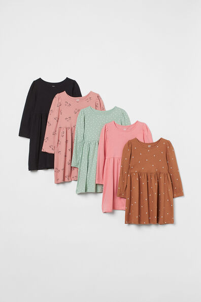 5-pack puff-sleeved dresses