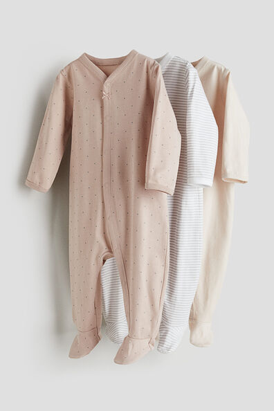 3-pack sleepsuits with full feet