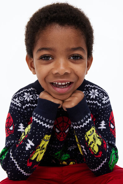 Jacquard-knit cotton jumper
