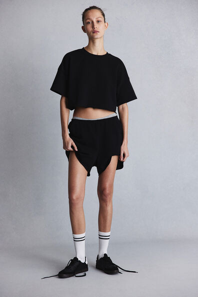 Cropped short-sleeved sweatshirt