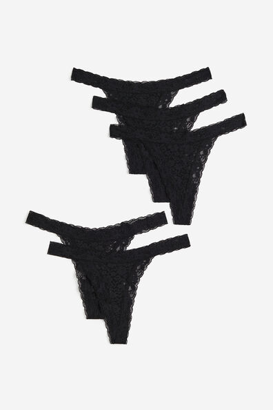 กางเกงในทรงธองผ้าลูกไม้ แพ็ก 5 ตัว