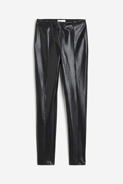 Coated crease-front leggings
