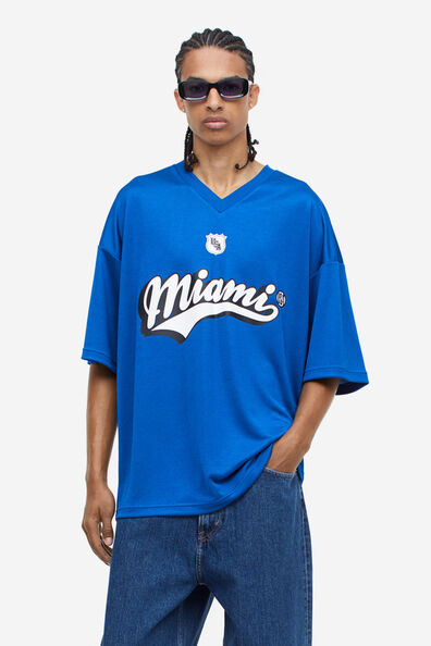Oversized Fit Printed mesh T-shirt