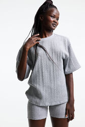 Oversized textured T-shirt