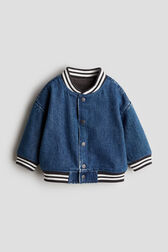 Denim baseball jacket
