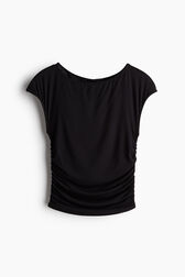 Gathered cap-sleeved top