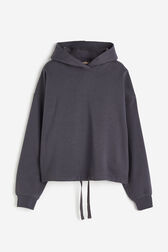 Drawstring-hem hoodie