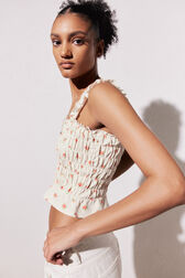 Cropped smocked top