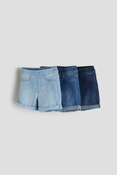 3-pack denim shorts