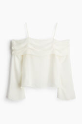 Off-the-shoulder chiffon top