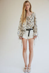 Drawstring-detail blouse