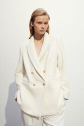 Textured-weave blazer