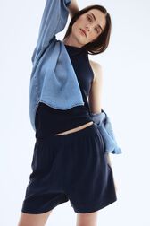 Linen-blend shorts