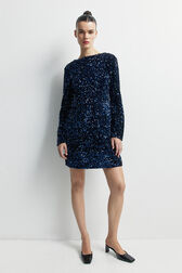 MAMA Sequined deep-back dress