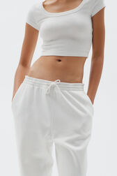 Cropped ribbed T-shirt