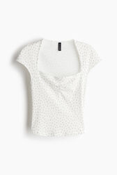 Gathered cap-sleeved top
