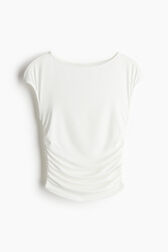 Gathered cap-sleeved top
