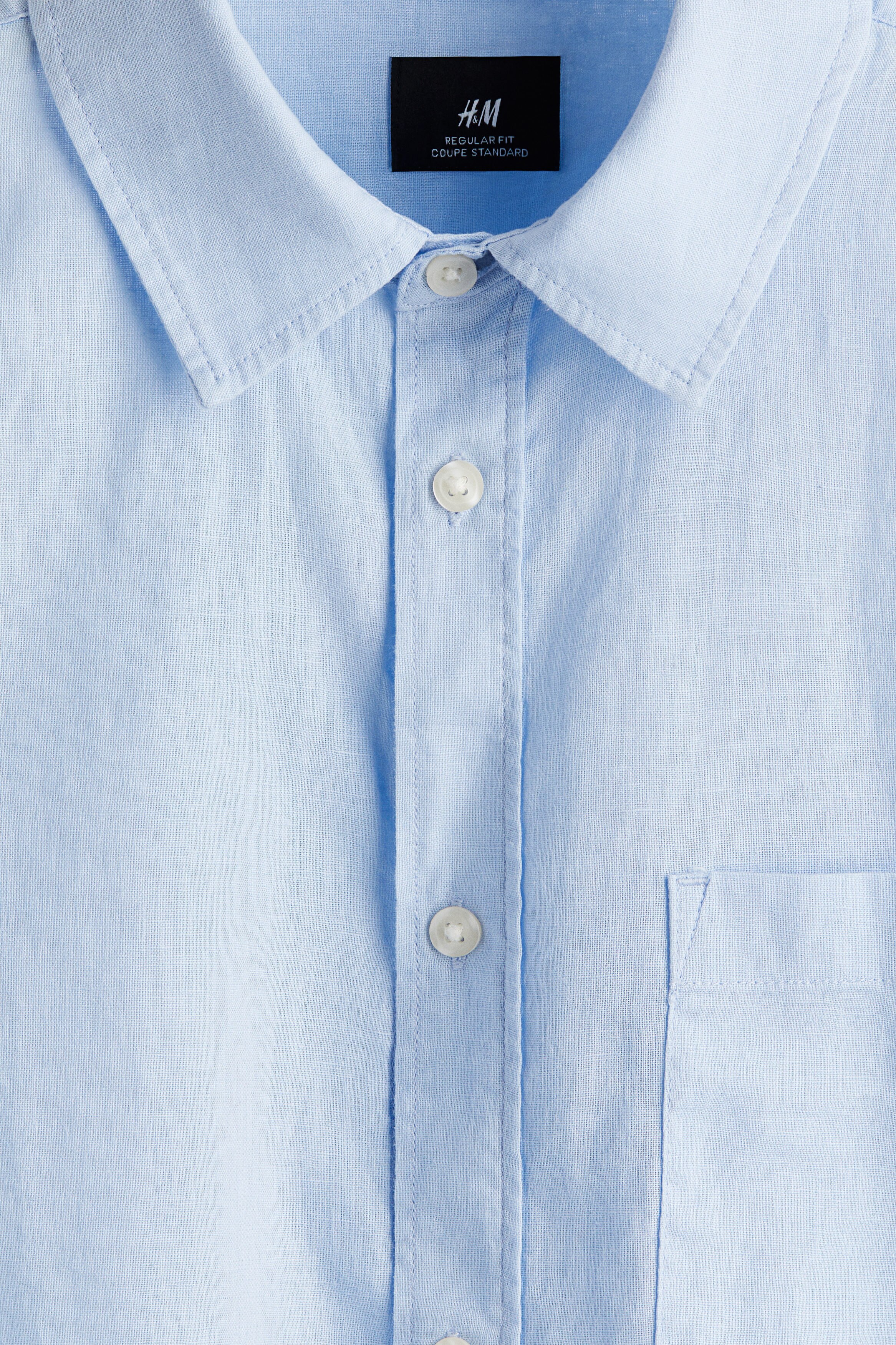 Kemeja Regular Fit campuran Linen